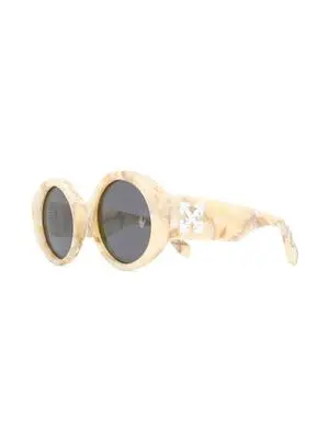 Off-White Sara Round Frame Sunglasses - Yellow Marble/white (owri022f20pla0011800)