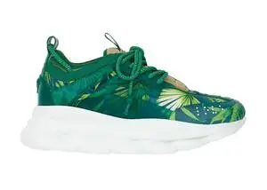 Versace Chain Reaction Jungle Print Sneakers - Green/white