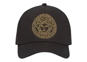Versace Medusa Studded Cap - Black/gold