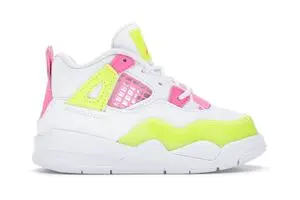 JORDAN 4 Retro Toddler Sneakers - White/lemon Venom/pink Blast