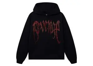 Revenge XXXtentacion heartbreak ラインストーン Revenge Xxxtentacion Heartbreak Bejeweled Hoodie - Black