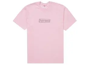 Supreme Kaws Chalk Logo Tee Shirt - Light Pink