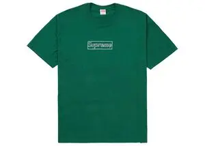 Supreme Kaws Chalk Logo Tee Shirt Light Pine
