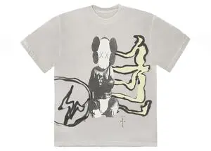 TRAVIS SCOTT Cactus Jack + Kaws For Fragment Tee Shirt - Aged Yellow