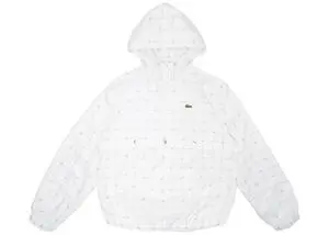 Supreme Lacoste Reflective Grid Nylon Anorak - White