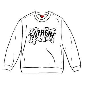 Supreme Crewneck Sweatshirt With Kanji Logo - White