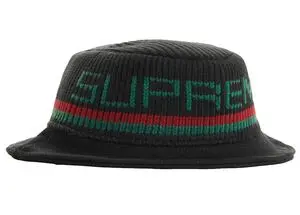 Supreme Knit Logo Crusher Hat - Black