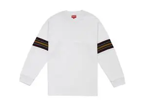 Supreme Knit Panel Stripe Long Sleeve Top - White