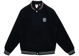 Supreme Lacoste Wool Varsity Jacket - Black