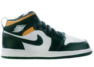 JORDAN Air Jordan 1 Mid Sonics (PS) Noble Green/pollen/white