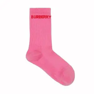 Burberry Logo Ribbed Socks - Bubblegum Pink