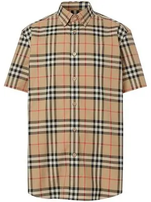 Burberry Short Sleeve Check Cotton Shirt
