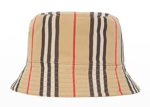 Burberry Icon Stripe Bucket Hat - Beige