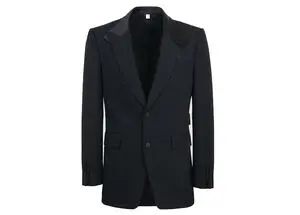 Burberry Satin Lapel Wool Tailored Jacket