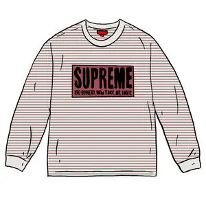 Supreme Thin Stripe Long Sleeve Top - White