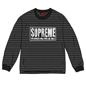 Supreme Thin Stripe Long Sleeve Top - Black