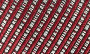 Zegna Paglie Small Stripe Silk Tie - Red