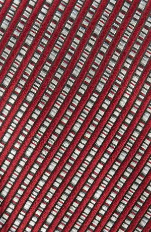Zegna Paglie Small Stripe Silk Tie - Red