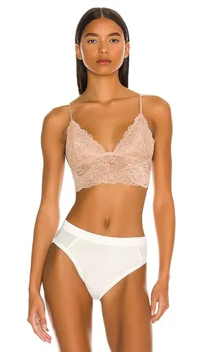 Free People Everyday Lace Longline Bra In Nude