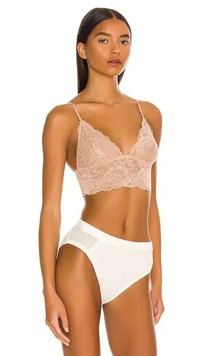 Free People Everyday Lace Longline Bra In Nude
