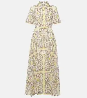 Tory Burch Printed Cotton Voile Midi Dress