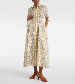 Tory Burch Printed Cotton Voile Midi Dress