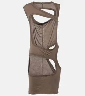 Rick Owens Cutout Cotton Jersey Top - White