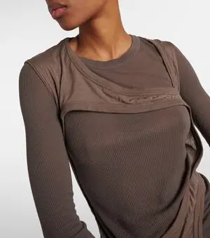 Rick Owens Cutout Cotton Jersey Top