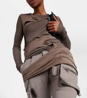 Rick Owens Cutout Cotton Jersey Top