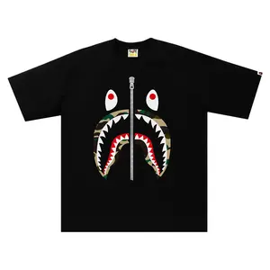 A BATHING APE 1st Camo Shark Relaxed Tee /yellow - Black