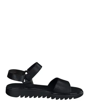 Paul Green Toni Leather Sandals - Black Grained