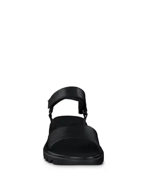 Paul Green Toni Leather Sandals - Black Grained