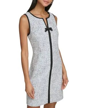 Karl Lagerfeld Paris Speckled Sheath Dress With Bow