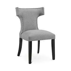 MODWAY Curve Fabric Dining Chair Light Gray