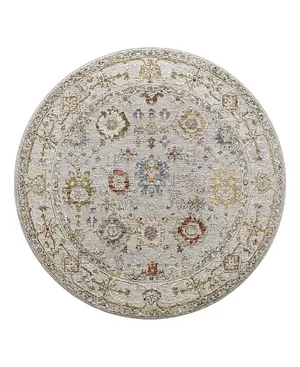 LIVABLISS Reina Ren-2307 Round Area Rug, 5'3 X 5'3 - Silver