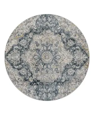 Livabliss Cardiff Cdf-2307 Round Area Rug, 7'10 X 7'10 - Blue/turquoise