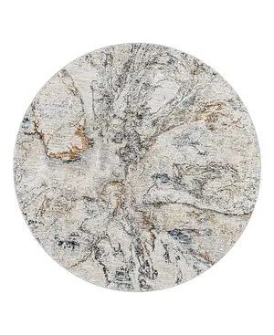 Livabliss Laila Laa-2316 Round Area Rug, 5'3 X 5'3 - Teal/gray
