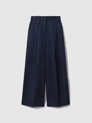 REISS Leila Linen Wide Leg Trousers
