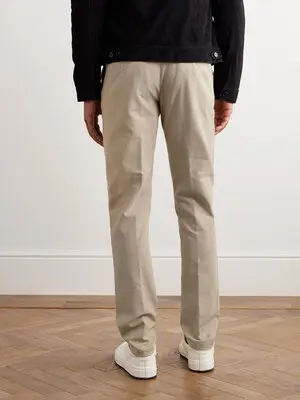 SLOWEAR Straight-leg Cotton-blend Trousers - Neutrals
