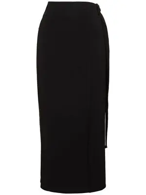 Max Mara Beato Viscose Crepe Midi Sarong - Black
