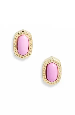 Kendra Scott Kendra Scott Ellie Mini Stud Earrings Gold Fuchsia Mag