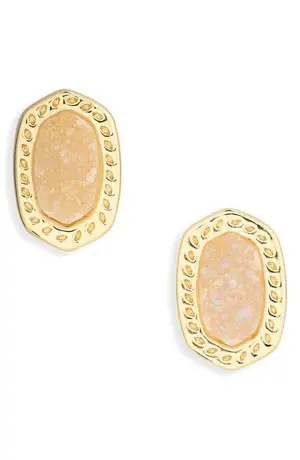 Kendra Scott Ellie Mini Stud Earrings - Gold Iridescent Drusy