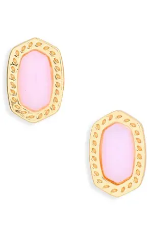 Kendra Scott Ellie Mini Stud Earrings - Gold Pink Opalite Crystal