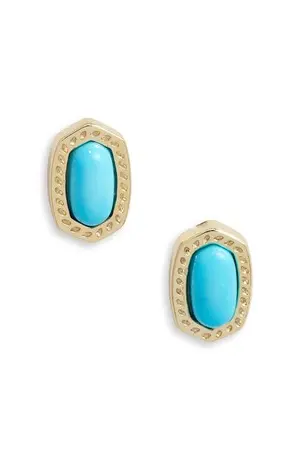 Kendra Scott Ellie Mini Stud Earrings - Gold Turquoise