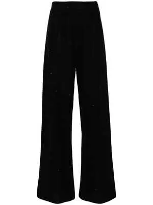 Fabiana Filippi Sequin-embellished Wide-leg Trousers - Black