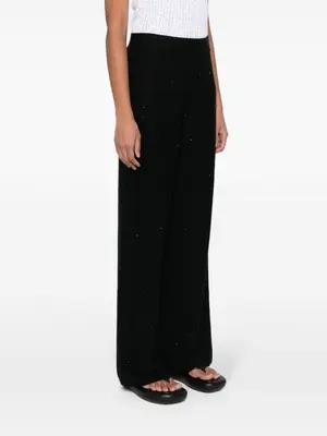 Fabiana Filippi Sequin-embellished Wide-leg Trousers - Black