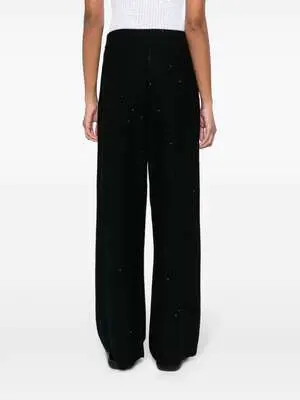 Fabiana Filippi Sequin-embellished Wide-leg Trousers - Black