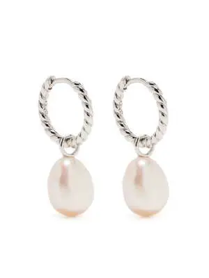 MISSOMA Pearl Hoop Earrings - Silver
