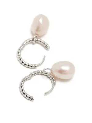 MISSOMA Pearl Hoop Earrings - Silver