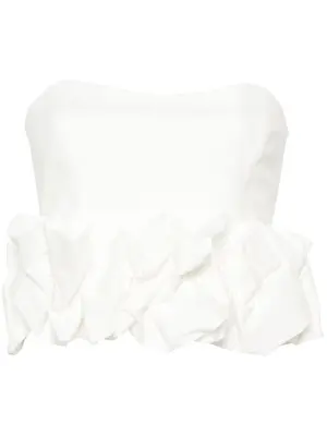 GENNY Ruched-appliqué Strapless Blouse
